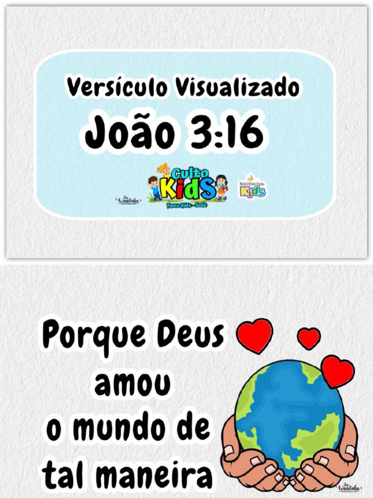 Versiculo Joao 3.16 - Culto Kids | PDF