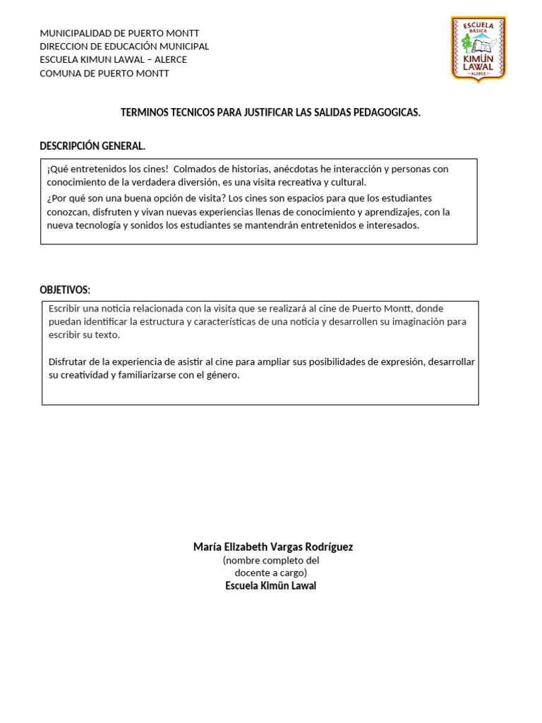 Justificacion Pedagógica Plantilla | PDF