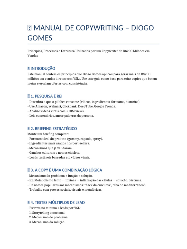 Manual de Copywriting de Diogo Gomes | PDF