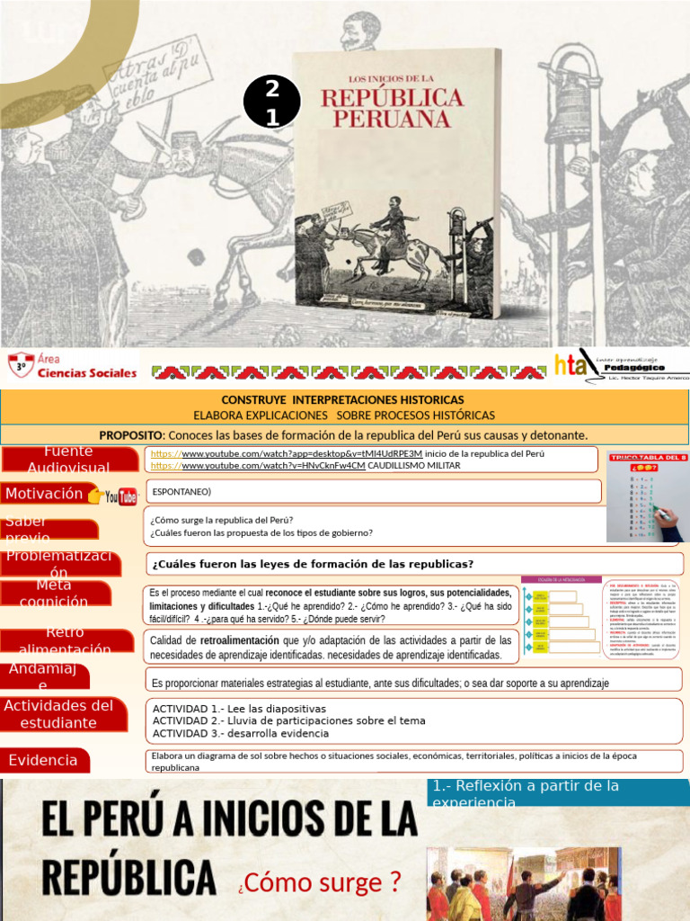 Sesion 21 (3º) Inicio de La Republica Del Peru | PDF | Perú