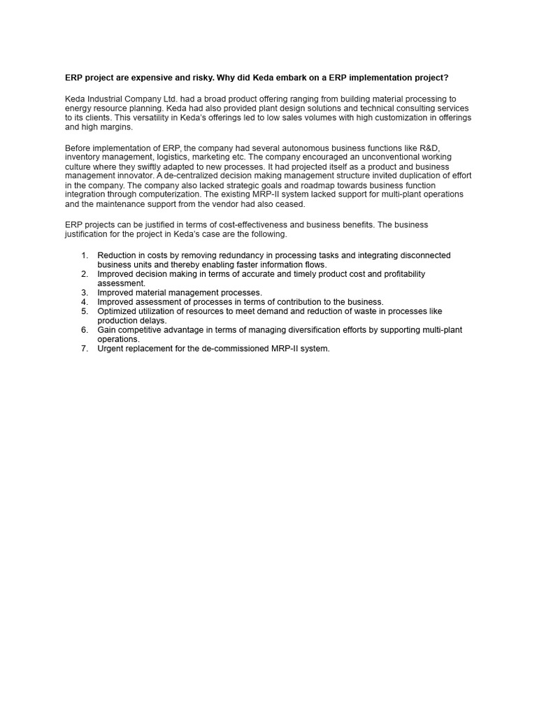 Keda S SAP Implementation | PDF