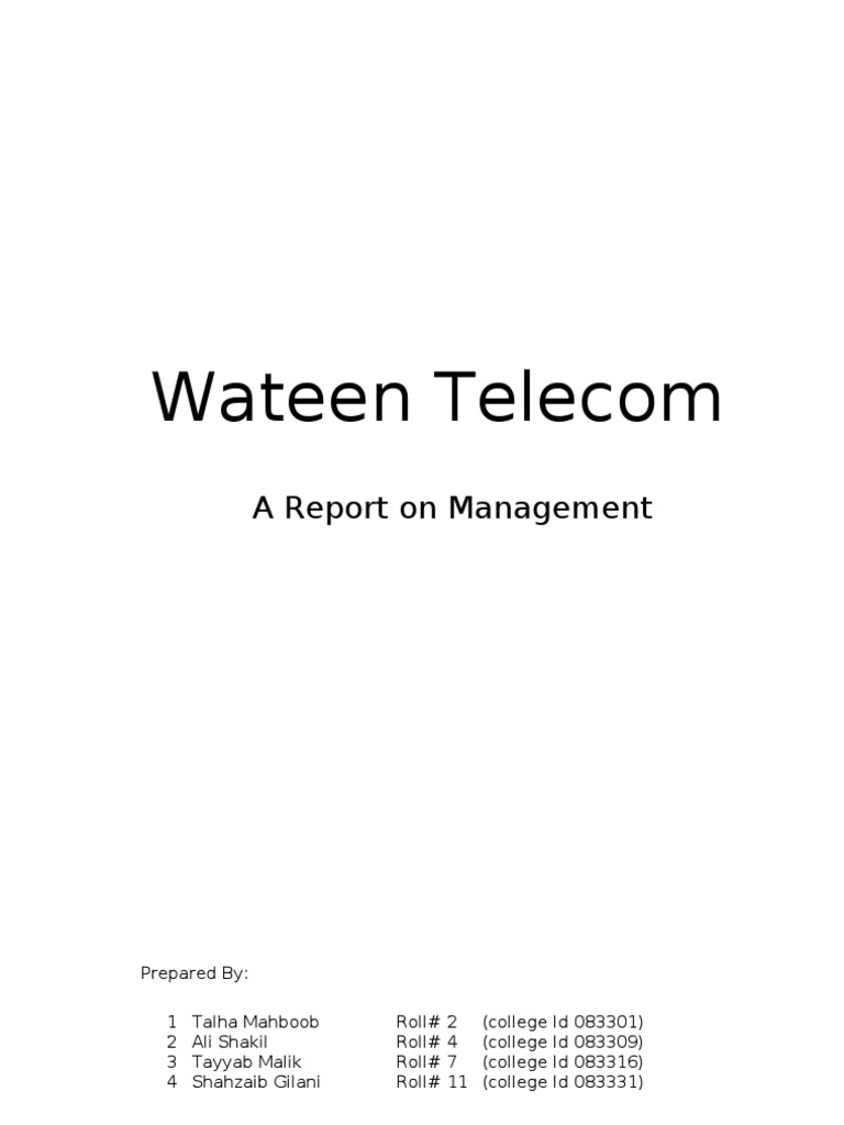 Wateen Telecom | PDF | Strategic Management | Organizational Culture