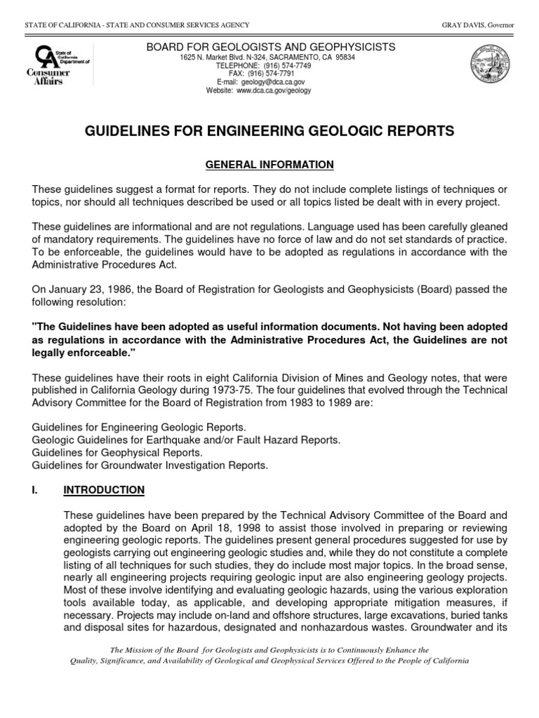 Guidelines for Geologic Reports | PDF | Geology | Geophysics