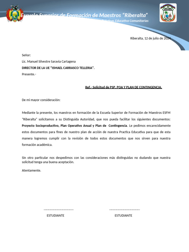Informe de Solicitud | PDF
