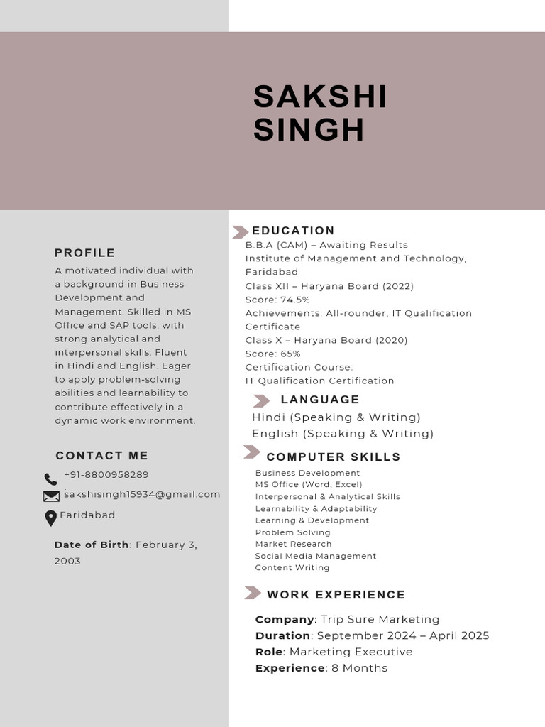 White Simple Student CV Resume | PDF