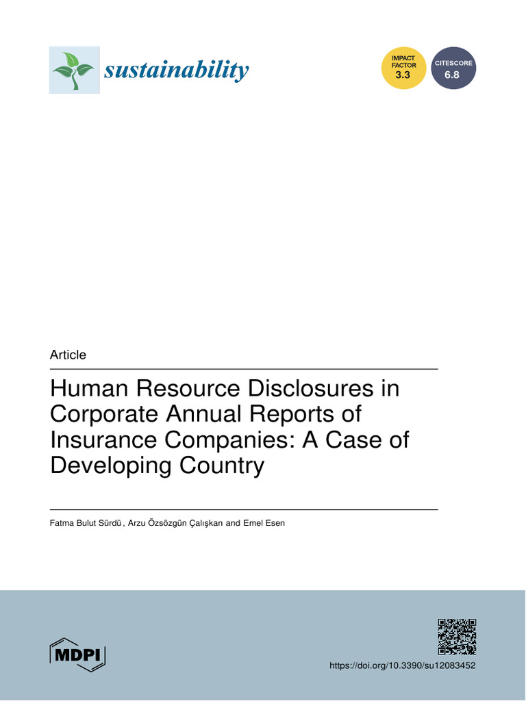Human Resource Disclosures in Insurance Reports | PDF | Employment ...