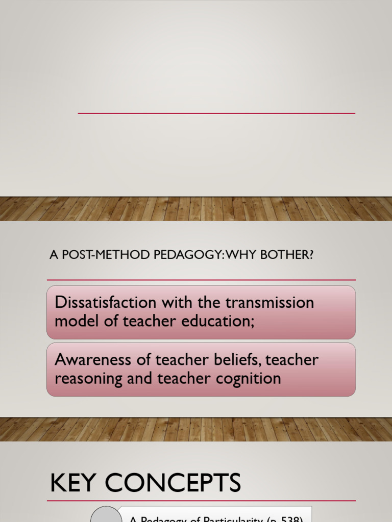 Toward a Post-method Pedagogy | PDF | Pedagogy | Teachers