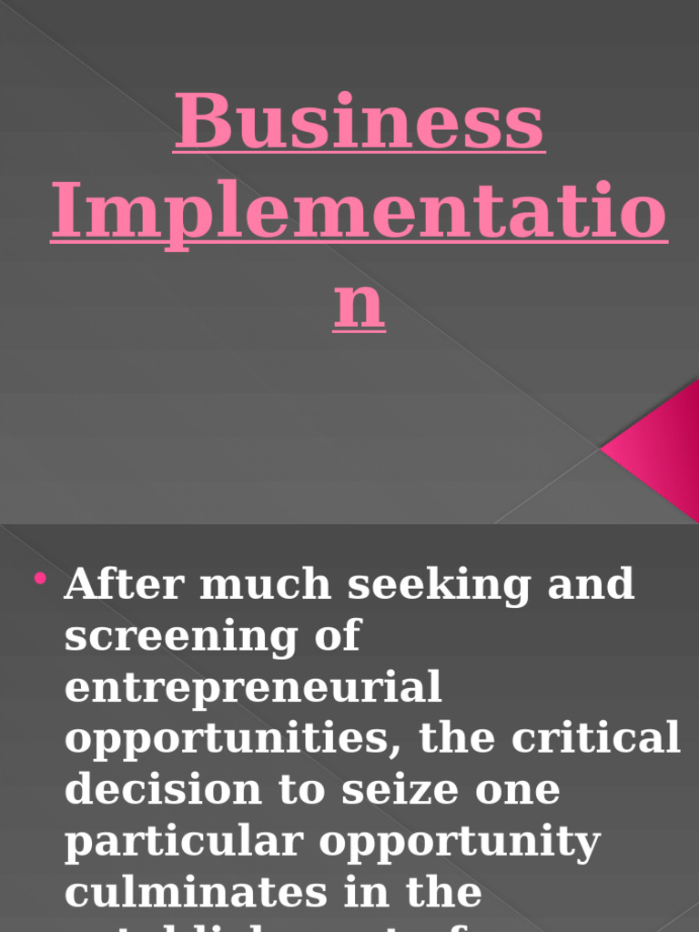 Business Implementation | PDF | Partnership | Entrepreneurship