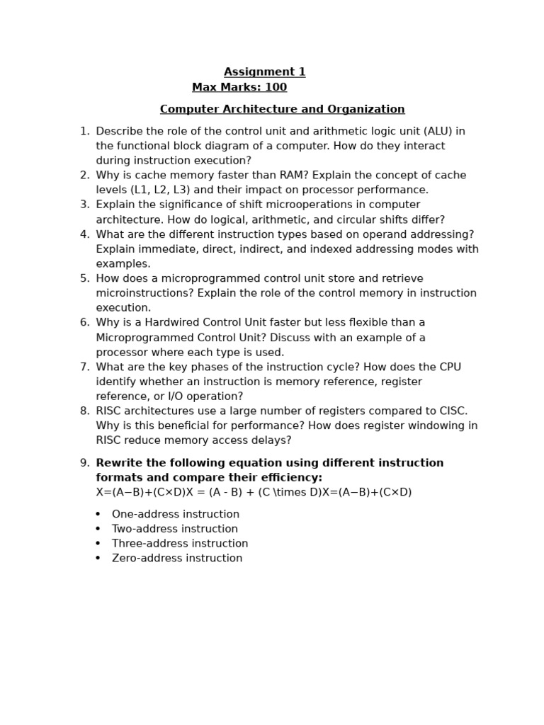 Assignment 1 Coa 43 44 Pdf