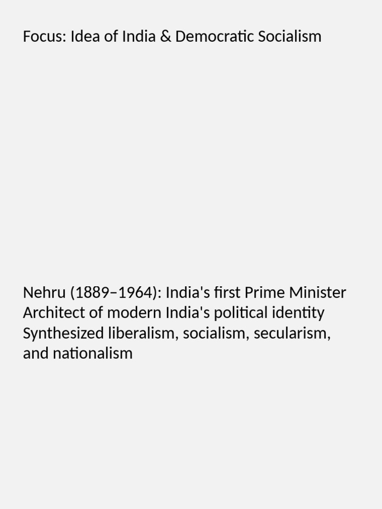 Nehru Idea India Democratic Socialism Formatted | PDF