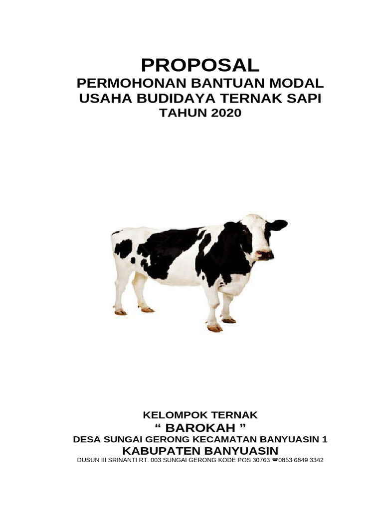 Proposal Klp Ternak Sapi Barokah | PDF