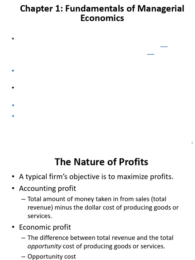 Managerial Economics Fundamentals | PDF | Profit (Economics) | Economics