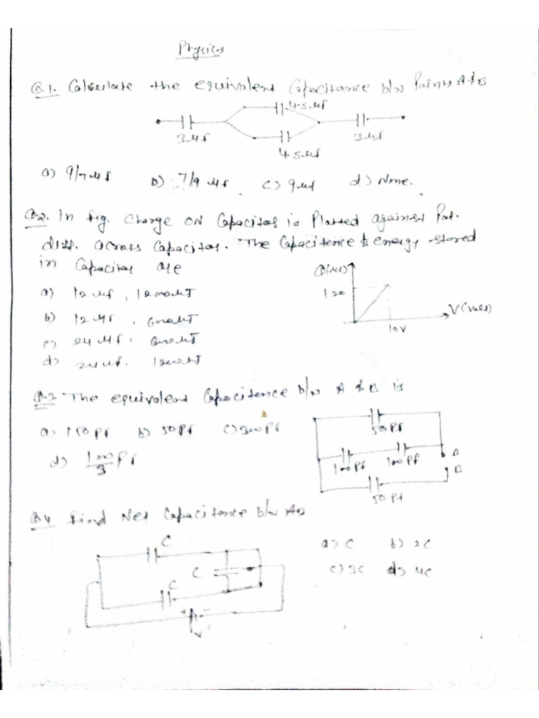 Capacitors Jee | PDF