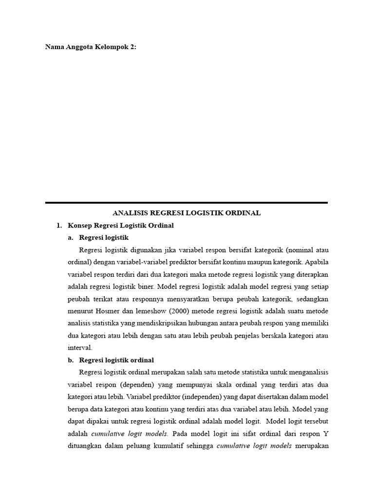 Adk 2 Logistik Ordinal | PDF