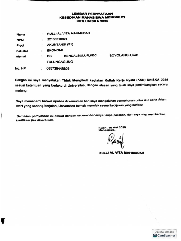 Surat Pernyataan | PDF