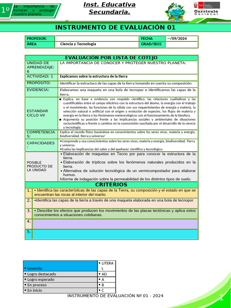 A - 1º LC Act 1 - Cyt-Und 6 | PDF | Importar | Biodiversidad