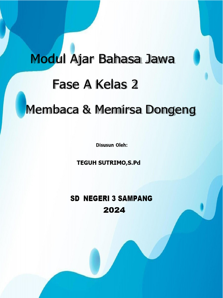 Modul Ajar Bahasa Jawa - Membaca Dan Memirsa Dongeng - Fase A | PDF