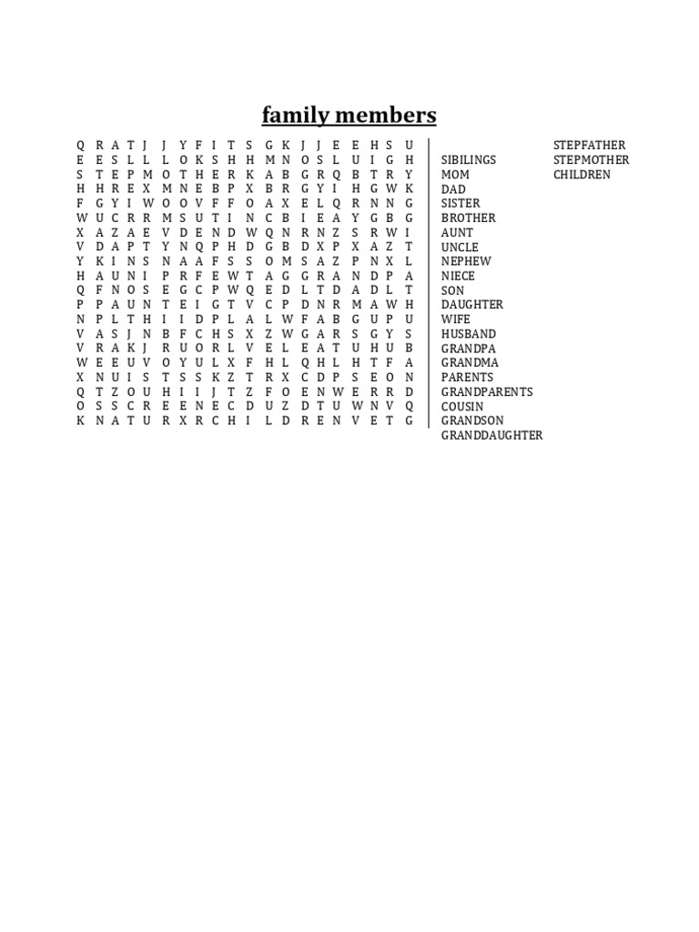 Wordsearch Family | PDF