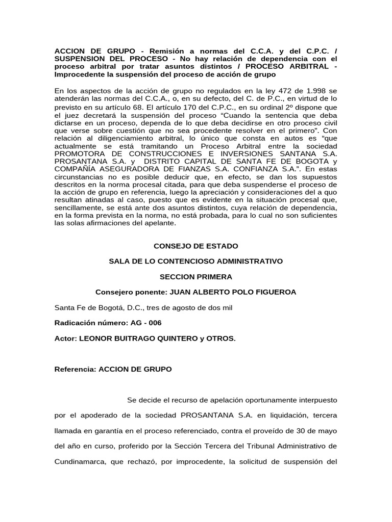 CE-SEC1-EXP2000-NAG006 | PDF | Apelación | Ley procesal