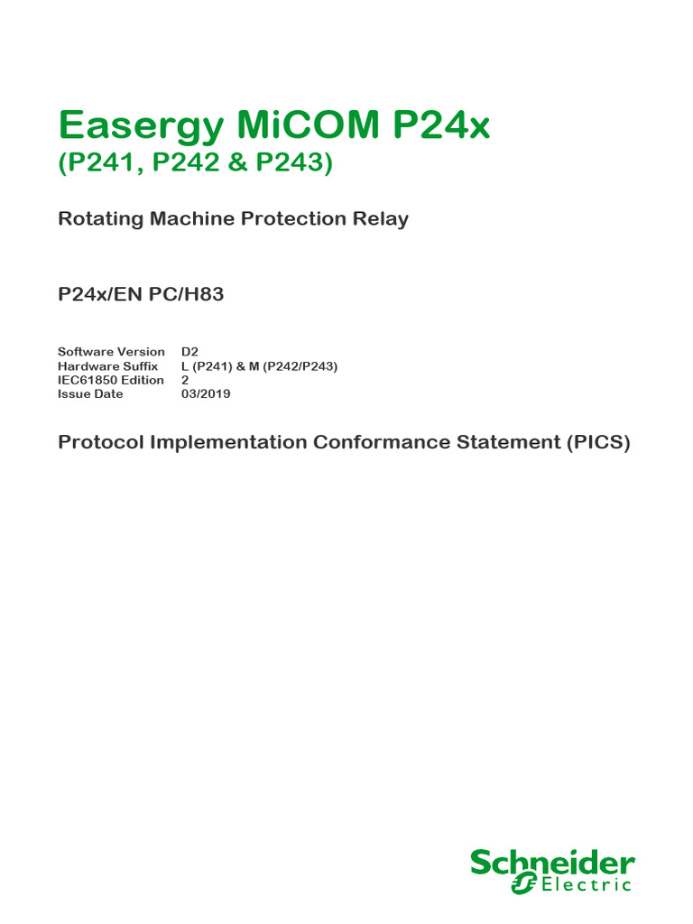 Easergy Micom P24X: Rotating Machine Protection Relay | PDF | Client ...