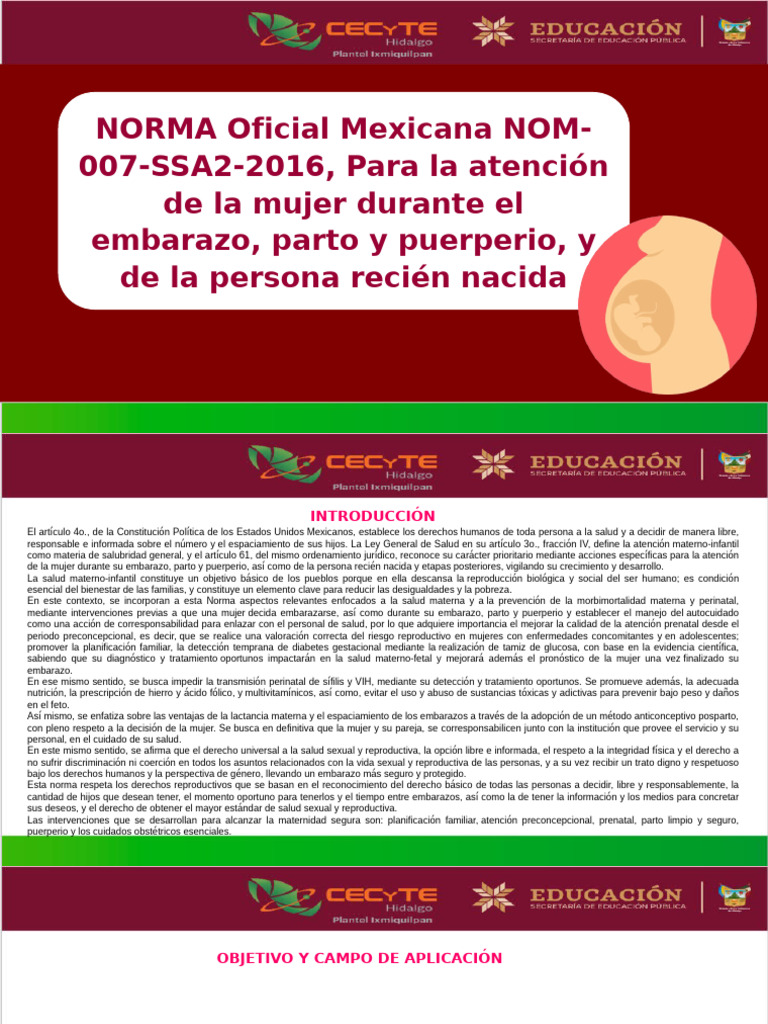 NOM 007 | PDF | Parto | El embarazo