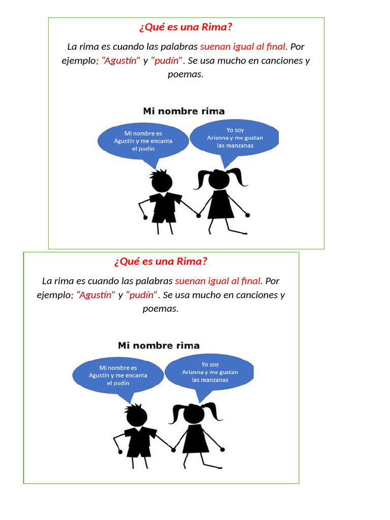 Rimas para Niños: Definición y Ejemplos | PDF