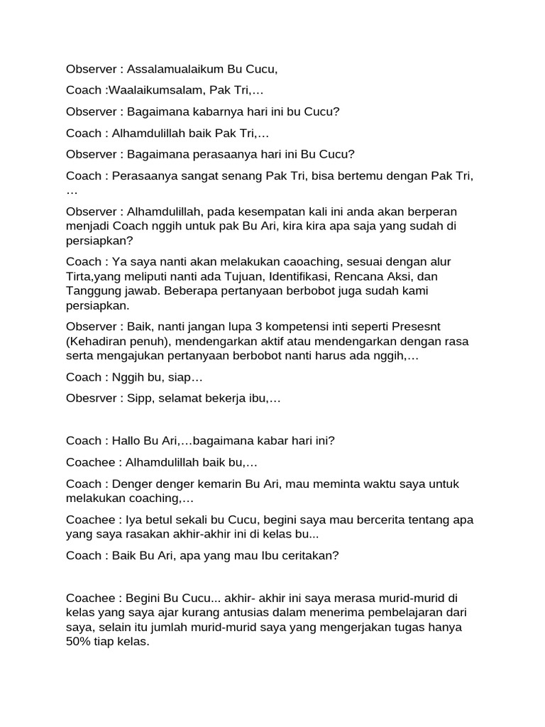 Dialog Coach Dan Coachee | PDF