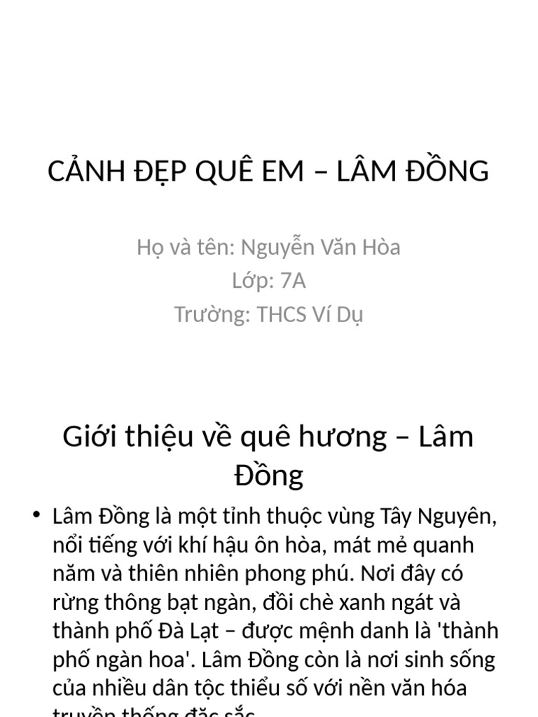 Canh Dep Que em Lam Dong | PDF