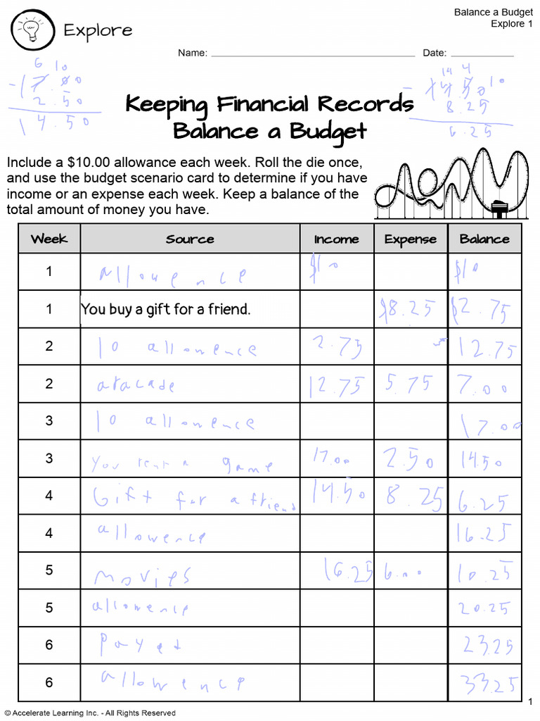 Weekly Budgeting Game for Kids | PDF | Economies