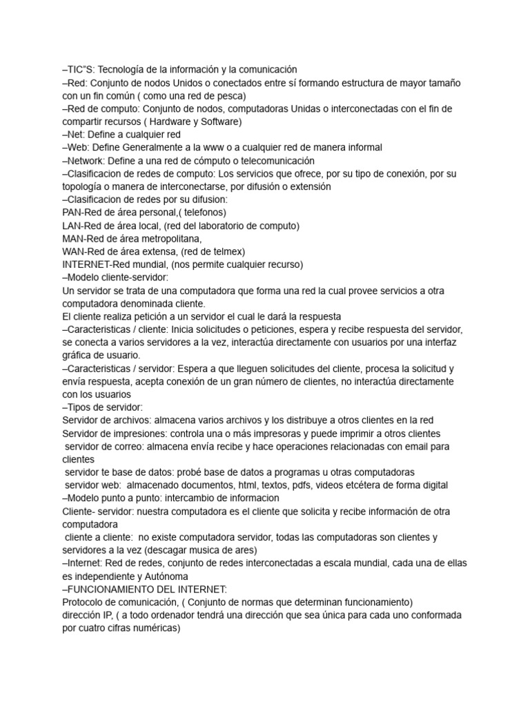 Guia Informatica 2.1 | PDF | Red de computadoras | Internet