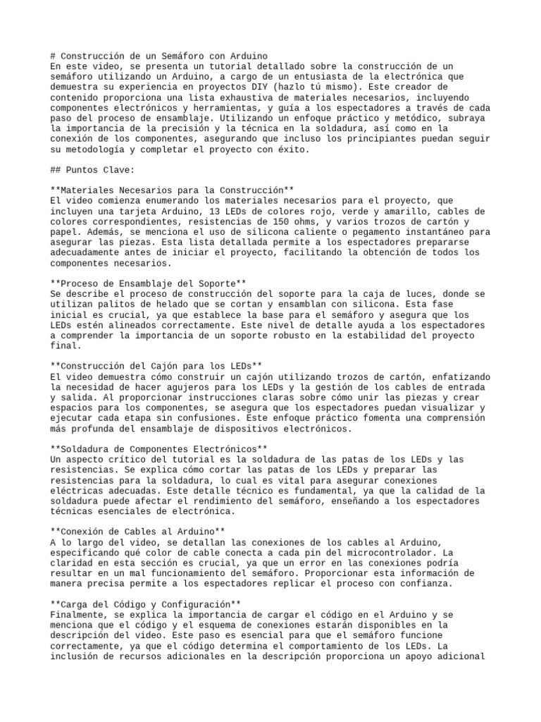 Construcción de Un Semáforo Con Arduino | PDF | Arduino | Diodo emisor de luz