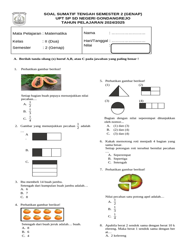 STS 2 Kelas II - MTK | PDF