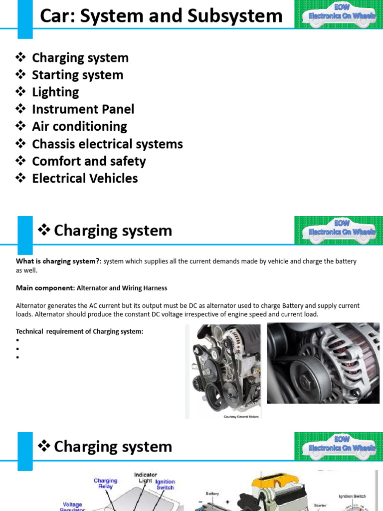 Charging System and Its Components in Car 1726833735 | PDF