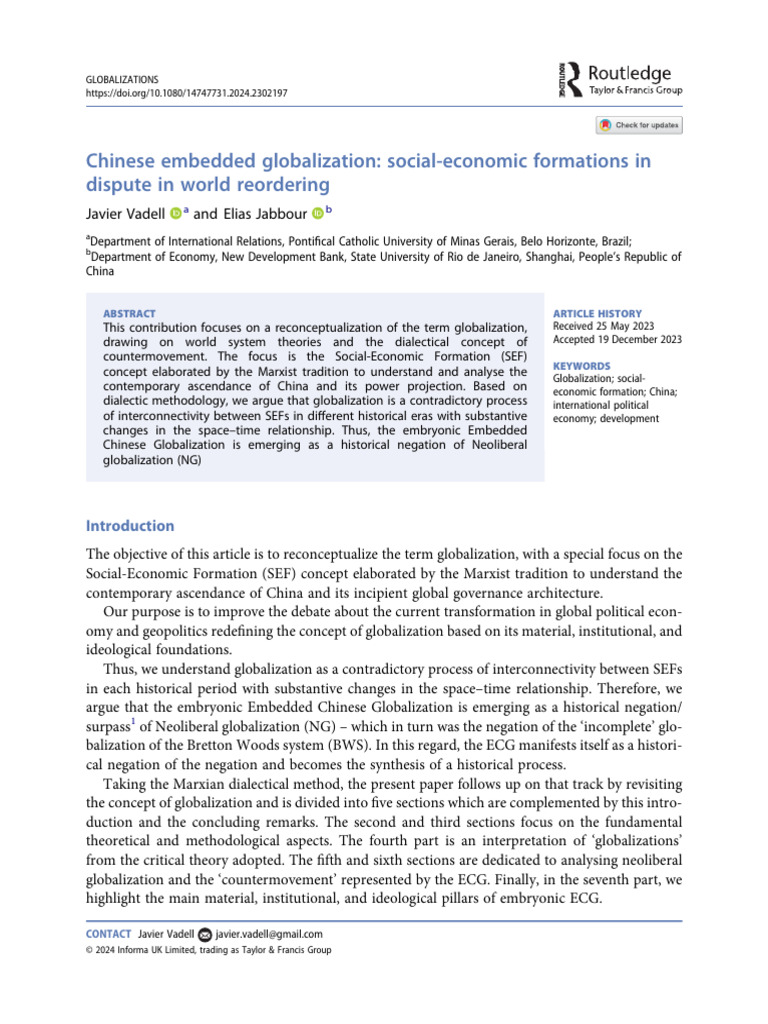 Chinese Globalization and Social-Economic Formations | PDF ...