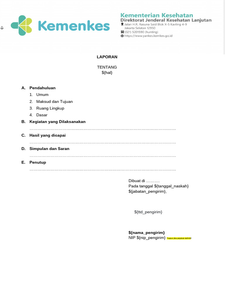 Template Laporan Kop Baru | PDF