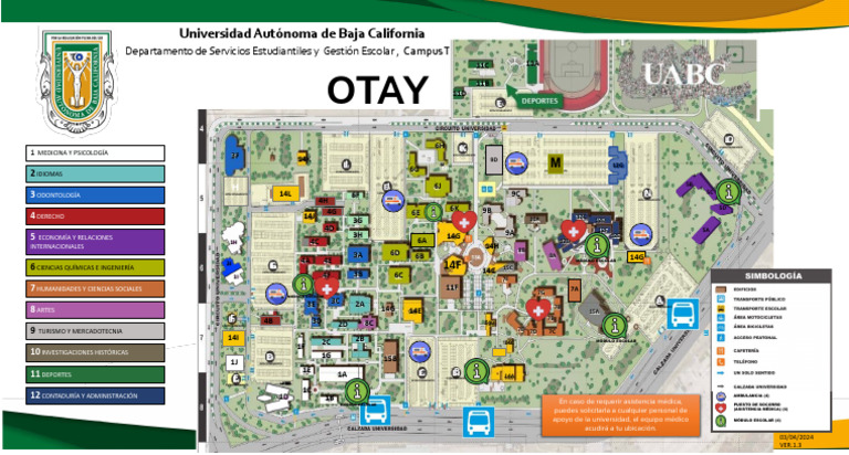 Mapa UABC Otay 2024 | PDF | Esfera pública | Universidades y colegios