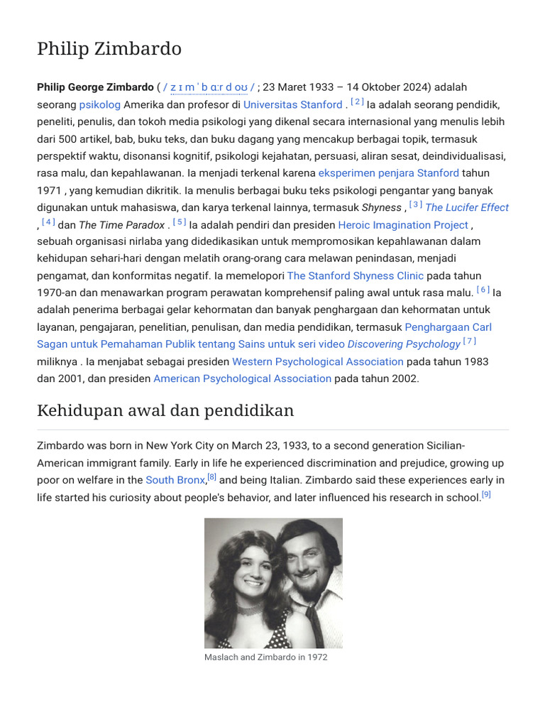 Philip Zimbardo: Influential Psychologist | PDF | Psychology ...