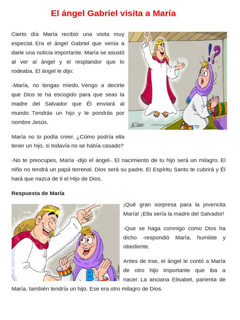 El ángel Gabriel anuncia a María | PDF | María, madre de Jesús ...