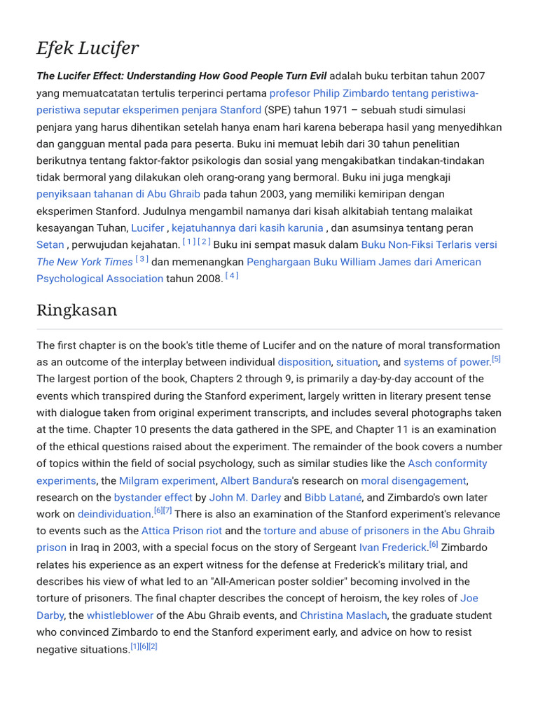 The Lucifer Effect - Wikipedia | PDF | Psychology