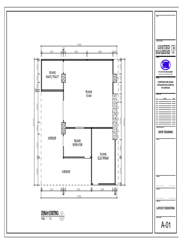 Revisi - Final Shop Dawing - Konstruksi Rel Ruang Cathlab Rs - Eka Hospital MT Haryono | PDF ...