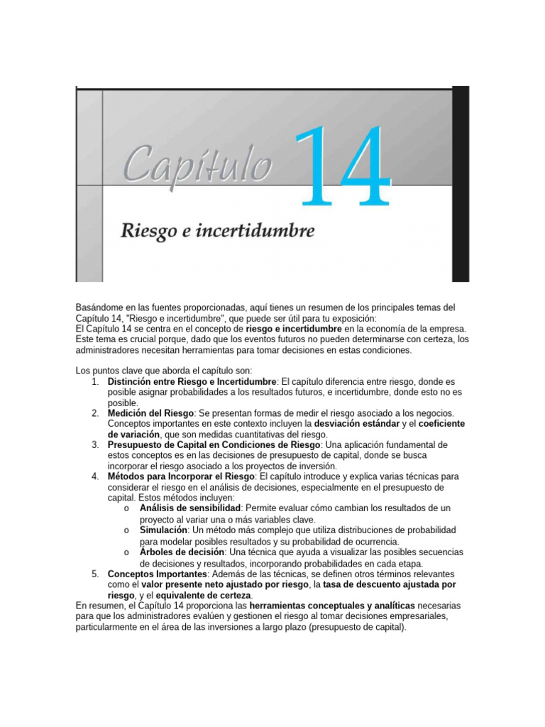 Resumen Del Capitulo 14 | PDF