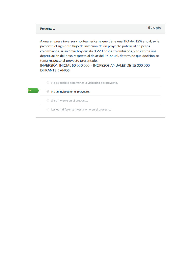 Examen Final Evaluacion de Proyectos | PDF