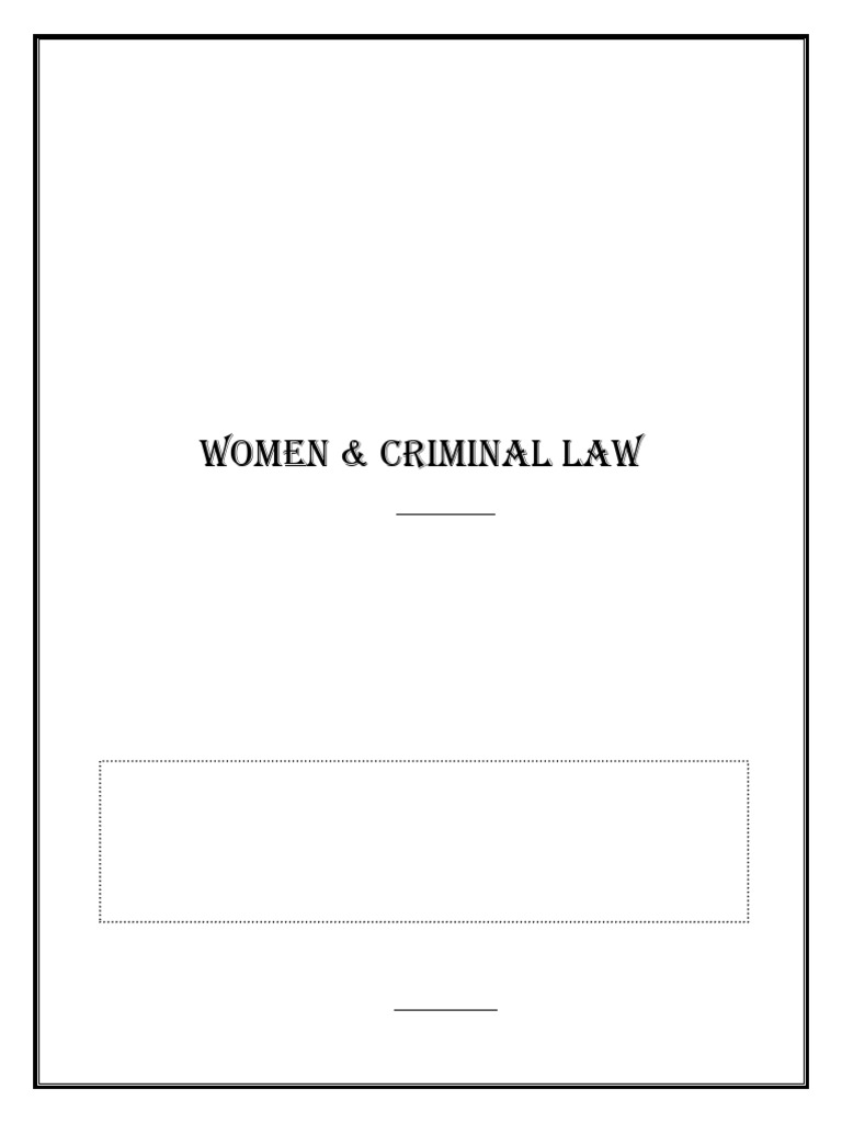 Women and Criminal Law Leeway | PDF | Adultery | Justice