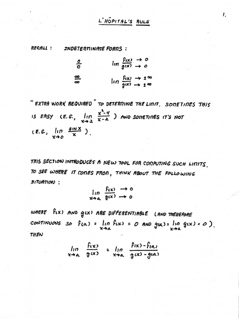 16.indeterminate Forms | PDF