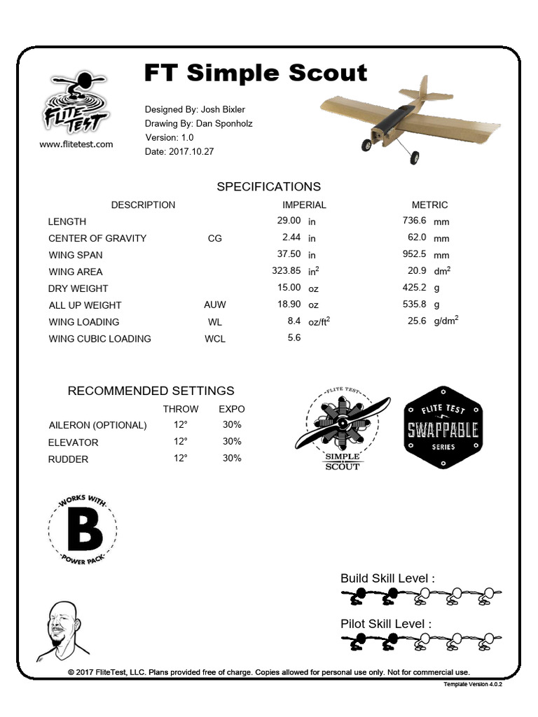 FT Simple Scout Plans Overview | PDF | Vehicle Design | Aviation