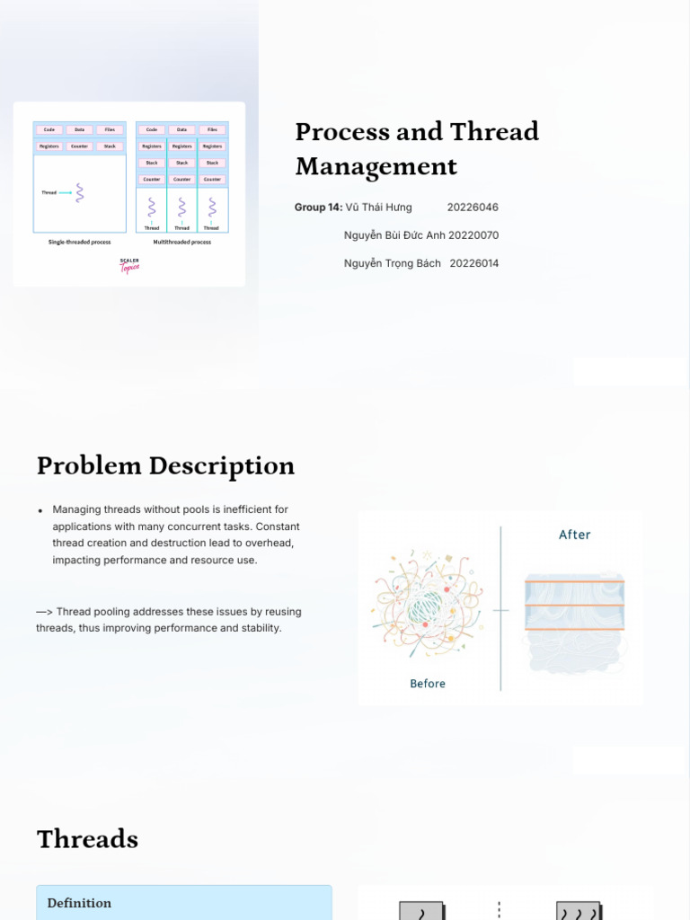 Process and Thread Management | PDF | Thread (Computing) | Concurrent Computing