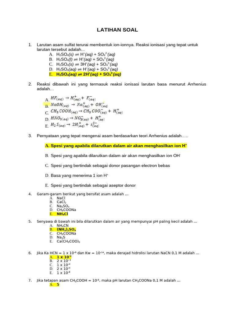 Latihan Soal Sas Sekolah | PDF