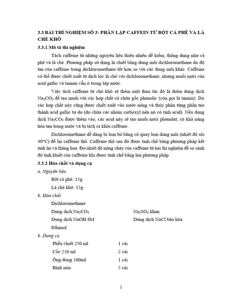 Bai Caffein - Thanh Soan | PDF