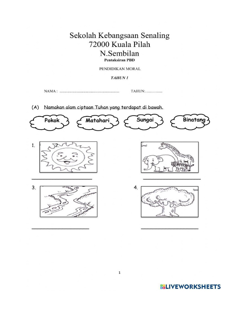 Pendidikan Moral Tahun 1 | PDF