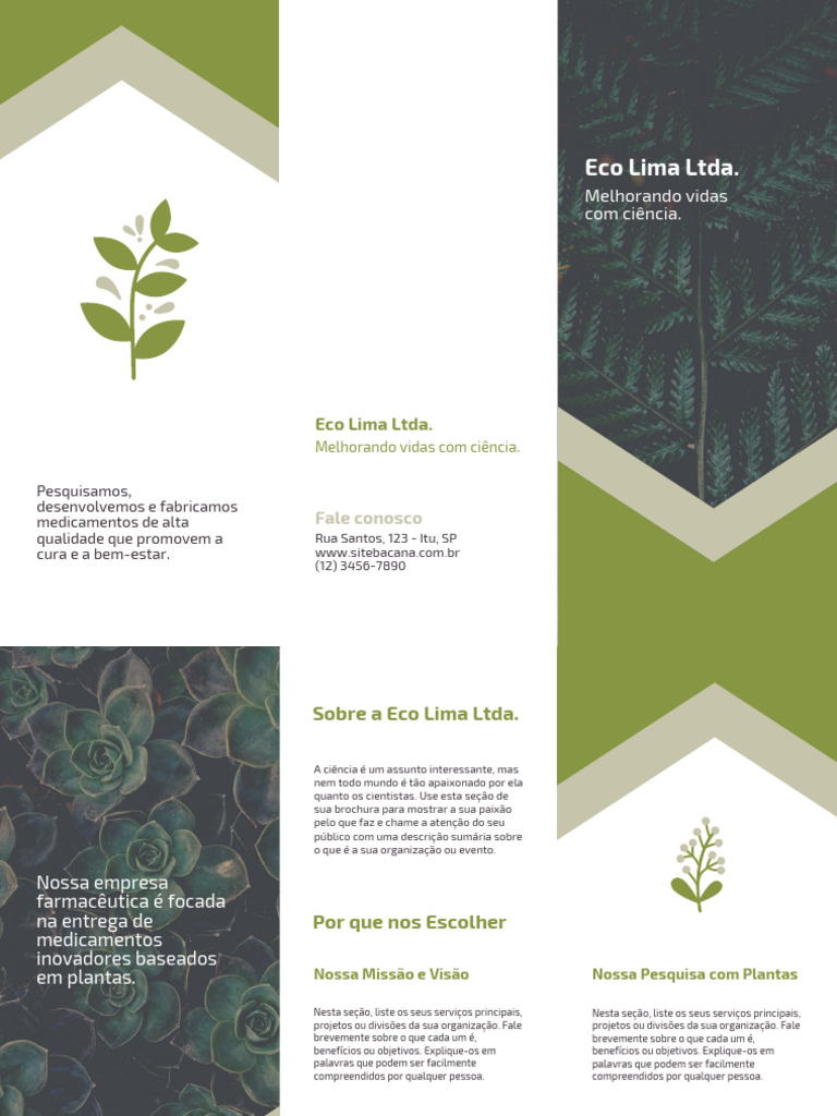 Verde e Branco Plantas Ci%C3%AAncia Brochura | PDF | Science